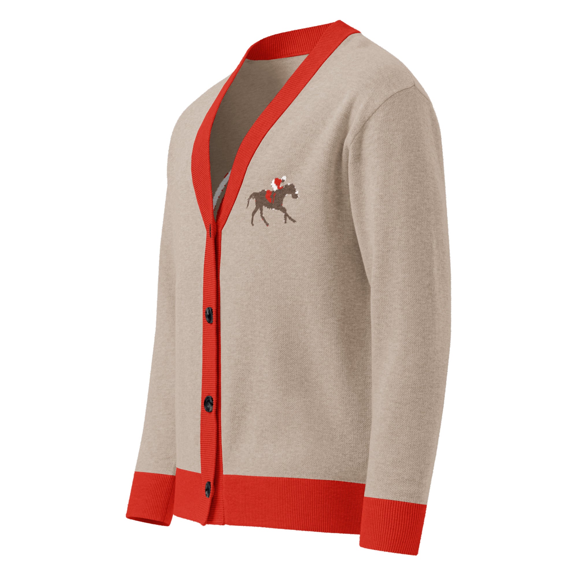 Knitted cardigan - Coco, Photo Finish (left chest) + Infield Slab (bac ...