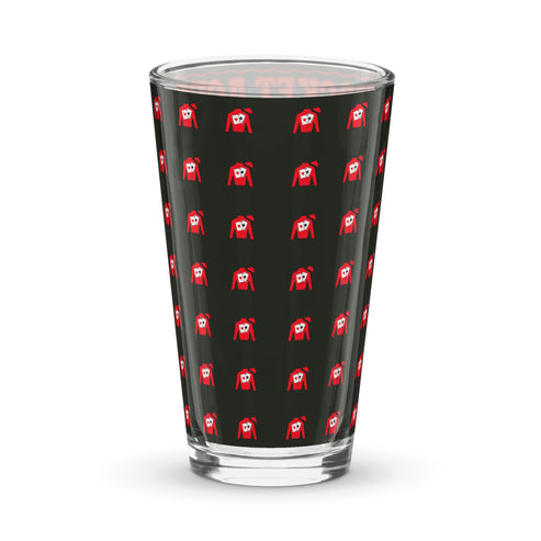 Shaker pint glass - “All In” poster over red silks pattern – Wear The ...